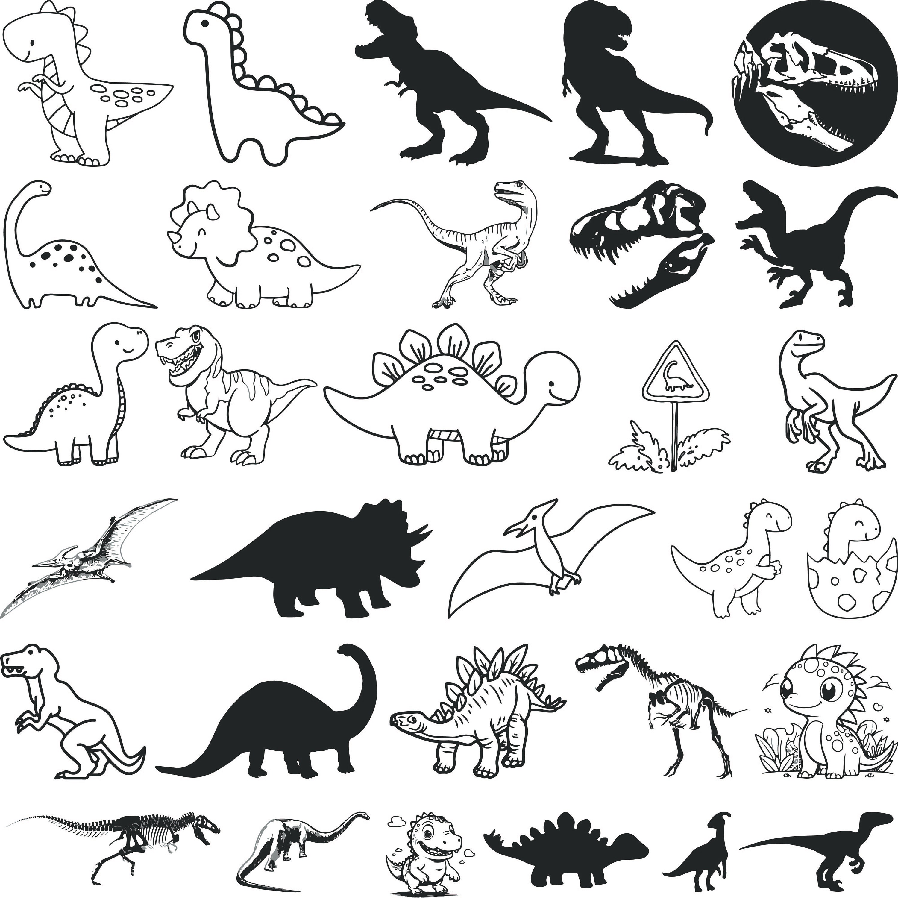 Dinosaur Svg Bundle, Dinosaur Clipart Png, T-rex Svg, Dino Svg ...