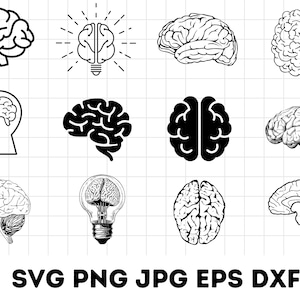 Brain SVG Bundle, Brain PNG Bundle, Brain Clipart, Brain SVG Cut Files ...