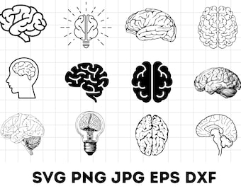 Brain SVG Bundle, Brain PNG Bundle, Brain Clipart, Brain SVG Cut Files ...