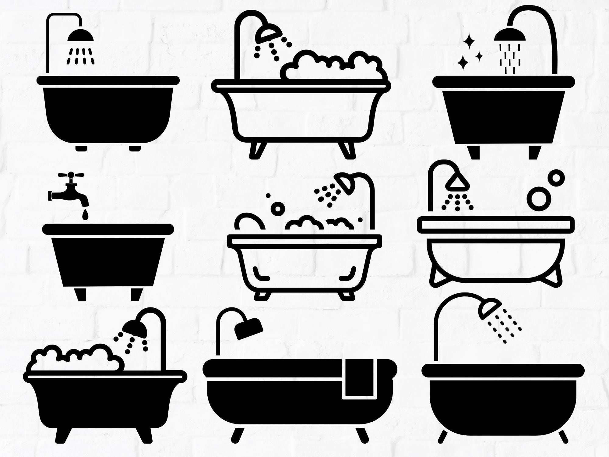 Bath Tub Svg, Bath Svg, Tub Svg, Water Shower, Cute Bathtub Girl ...