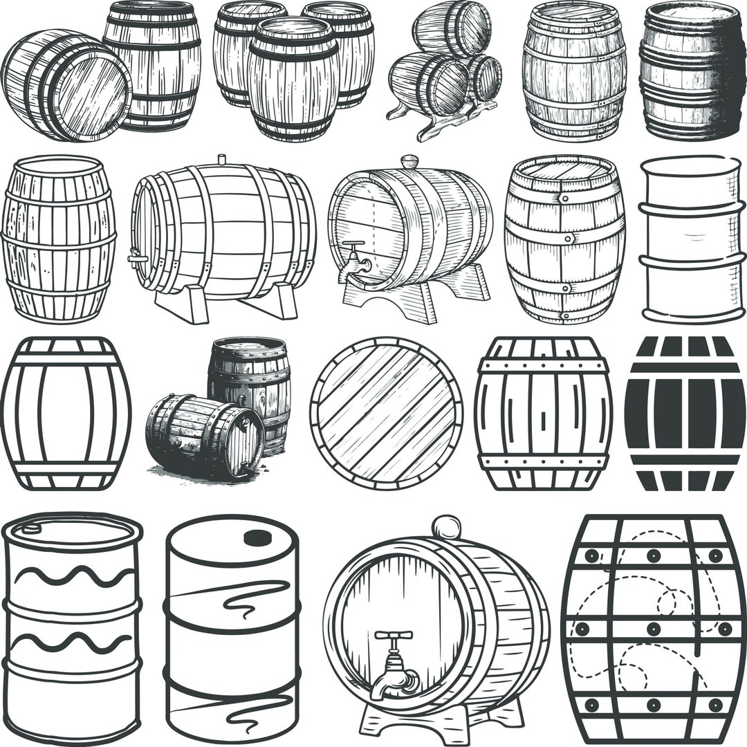 Barrel Svg Bundle, Barrel Svg, Wood Barrel Svg, Beer Keg Svg, Barrel ...