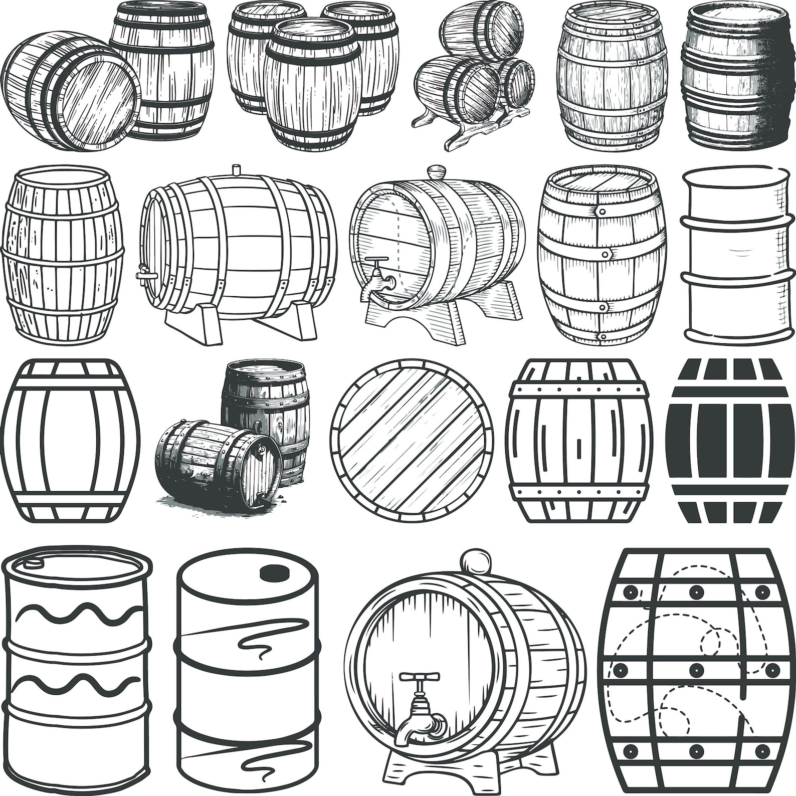 Barrel Svg Bundle, Barrel Svg, Wood Barrel Svg, Beer Keg Svg, Barrel ...