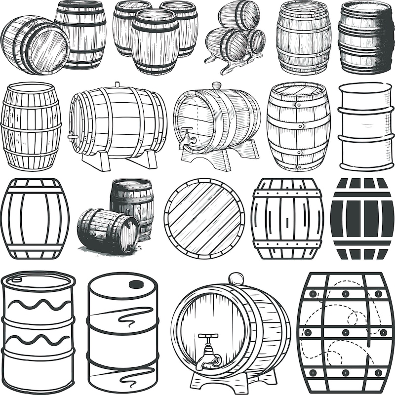 Simple Wood Barrel Icon - Etsy