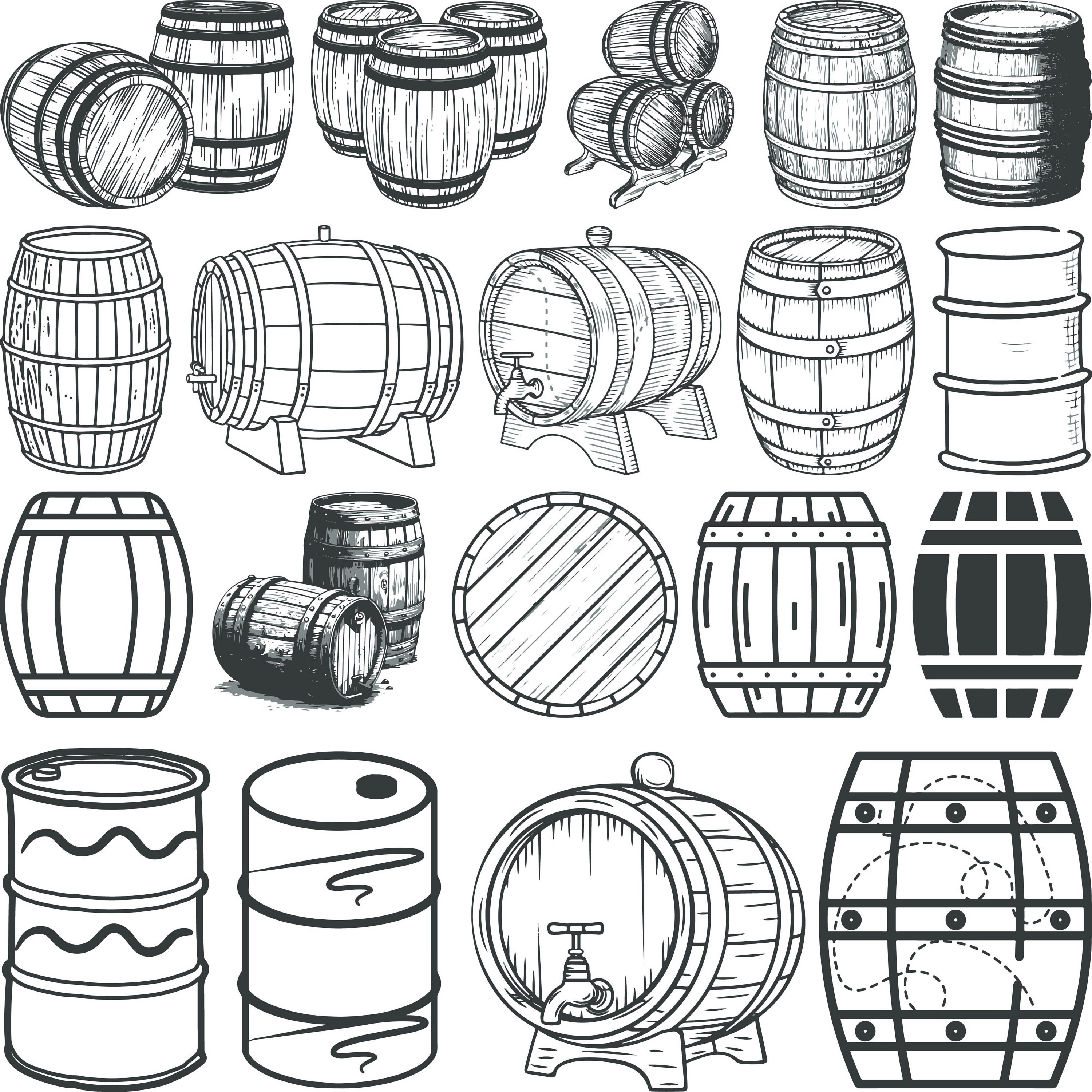 Barrel Svg Bundle, Barrel Svg, Wood Barrel Svg, Beer Keg Svg, Barrel ...
