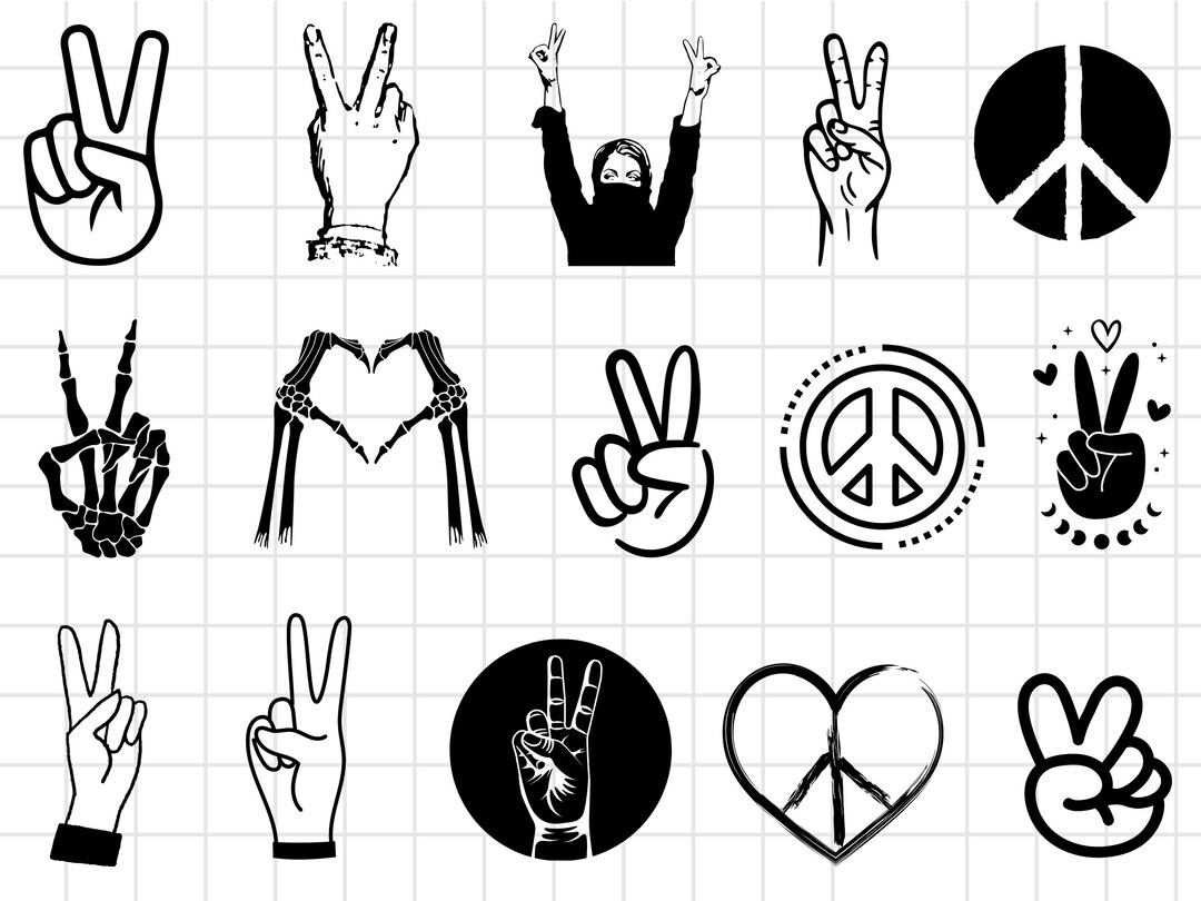 Peace Sign Svg Bundle Peace Hand Svg Peace Sign Svg Floral Peace Svg Peace Skeleton Svg