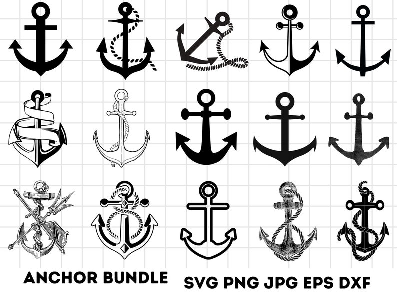 Anchor SVG Bundle, Anchor Clipart Bundle, Split Anchor SVG, Anchor Clipart, Monogram Anchor Svg ...