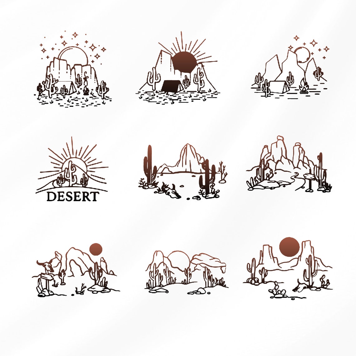 Desert Scene Svg Bundle, Desert Scene Clipart for Cricut, Desert Scene ...