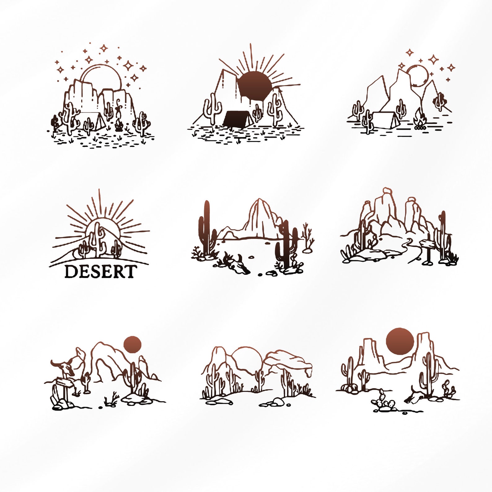 Desert Scene Svg Bundle, Desert Scene Clipart for Cricut, Desert Scene ...