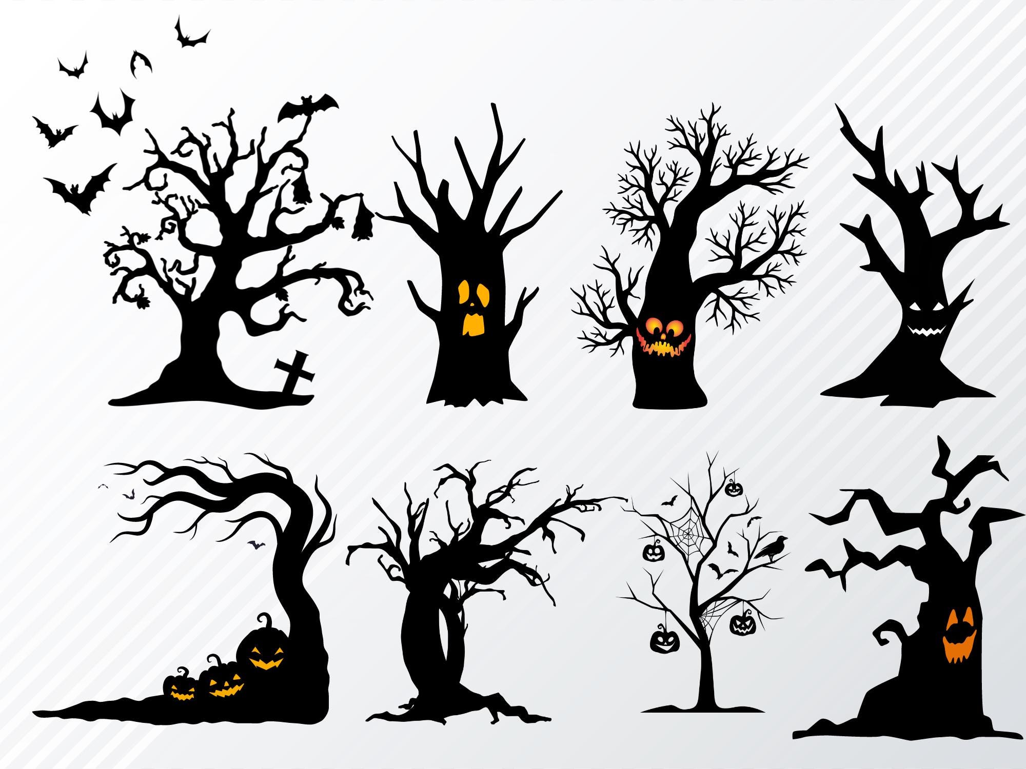 Halloween Tree Svg, Spooky Tree Silhouette, Dead Tree Svg, Bare Tree ...