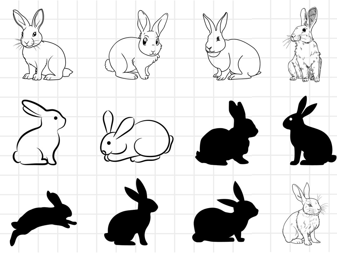 RABBIT SVG Bundle, Bunny Bundle Svg, Rabbit Cricut, Rabbit Clipart ...