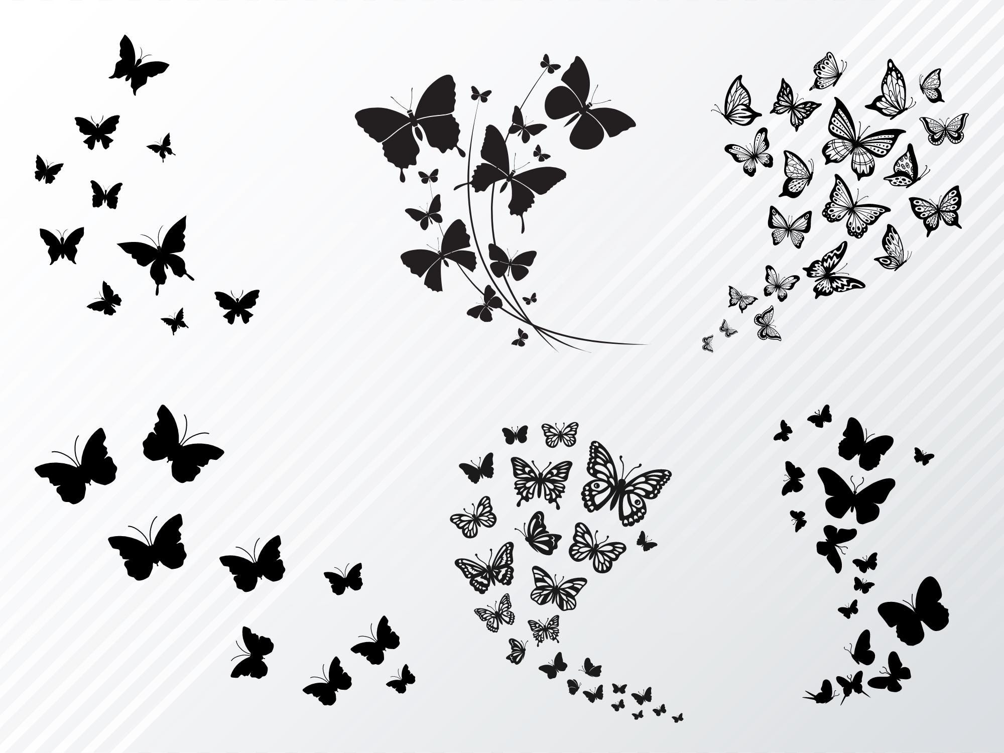 Flying Butterflies Svg Bundle | Butterfly Swarm Svg Cut File | Png ...