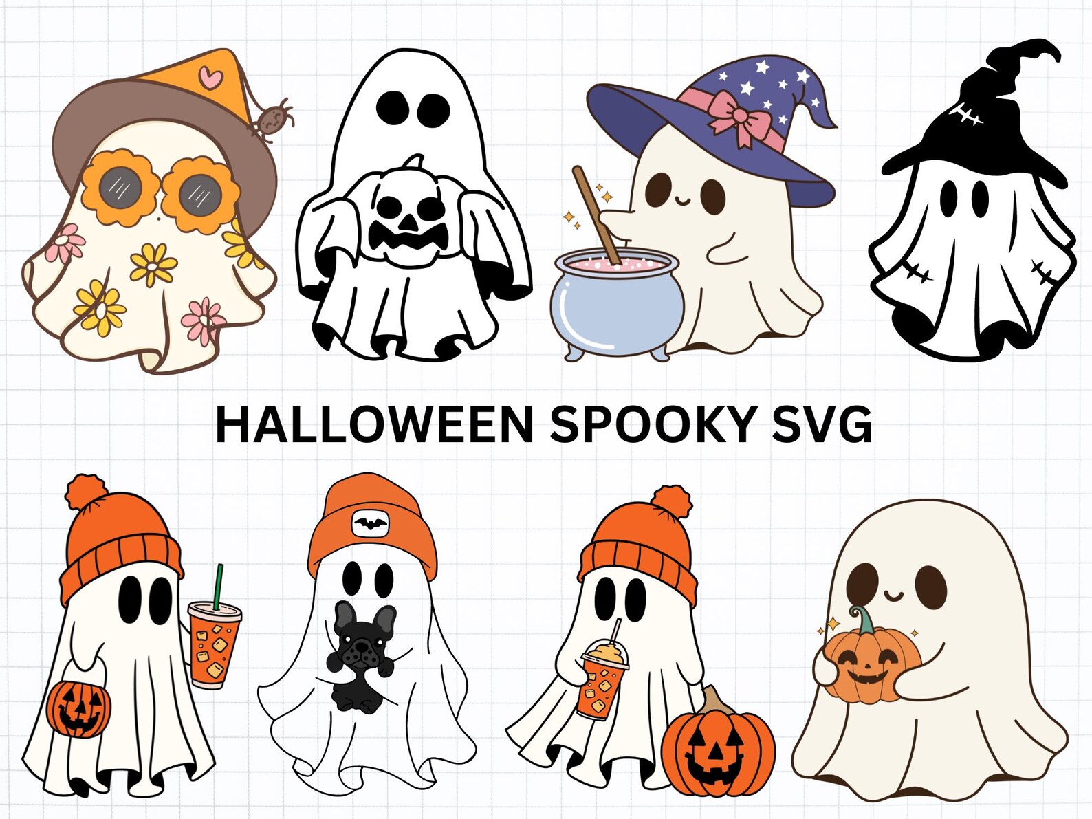 GHOST SVG, Halloween Svg, Ghosts Svg, Ghost Svg Bundle, Cute Ghost SVG ...