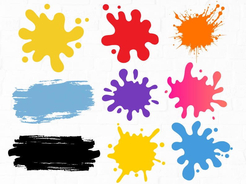 Paint Splatter Svg Bundle, Paint Splats Svg, Paint Svg, Splash Svg, Ink ...