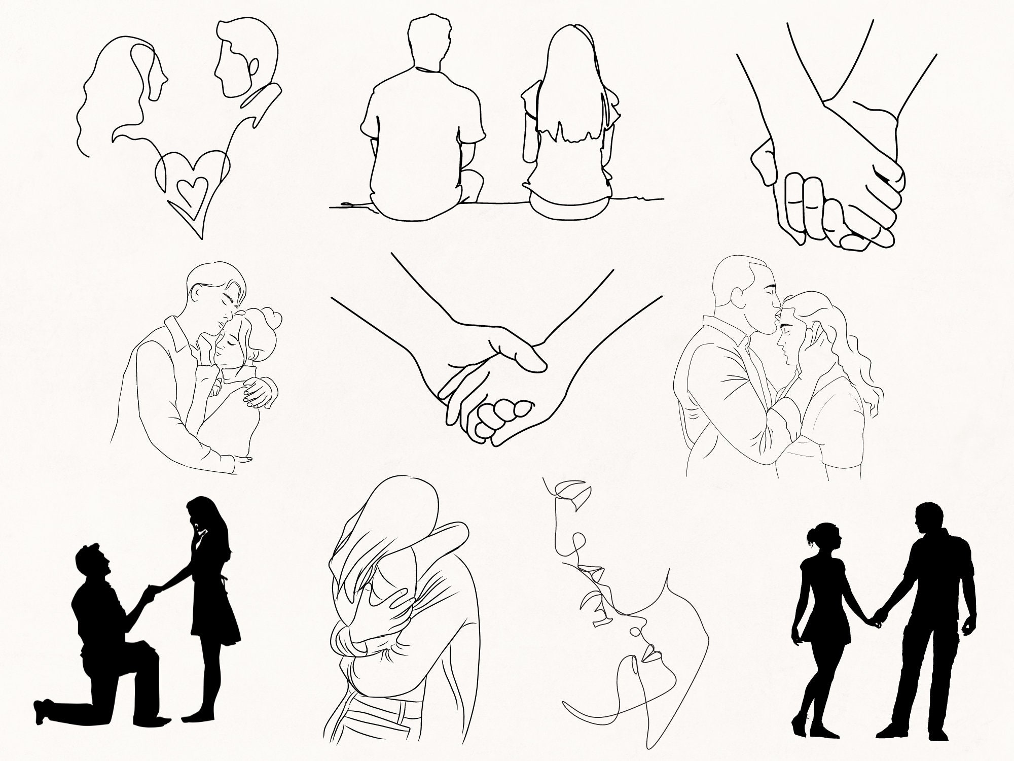 Couple Silhouette Svg, Relationship Svg, Holding Hands SVG, Couple ...