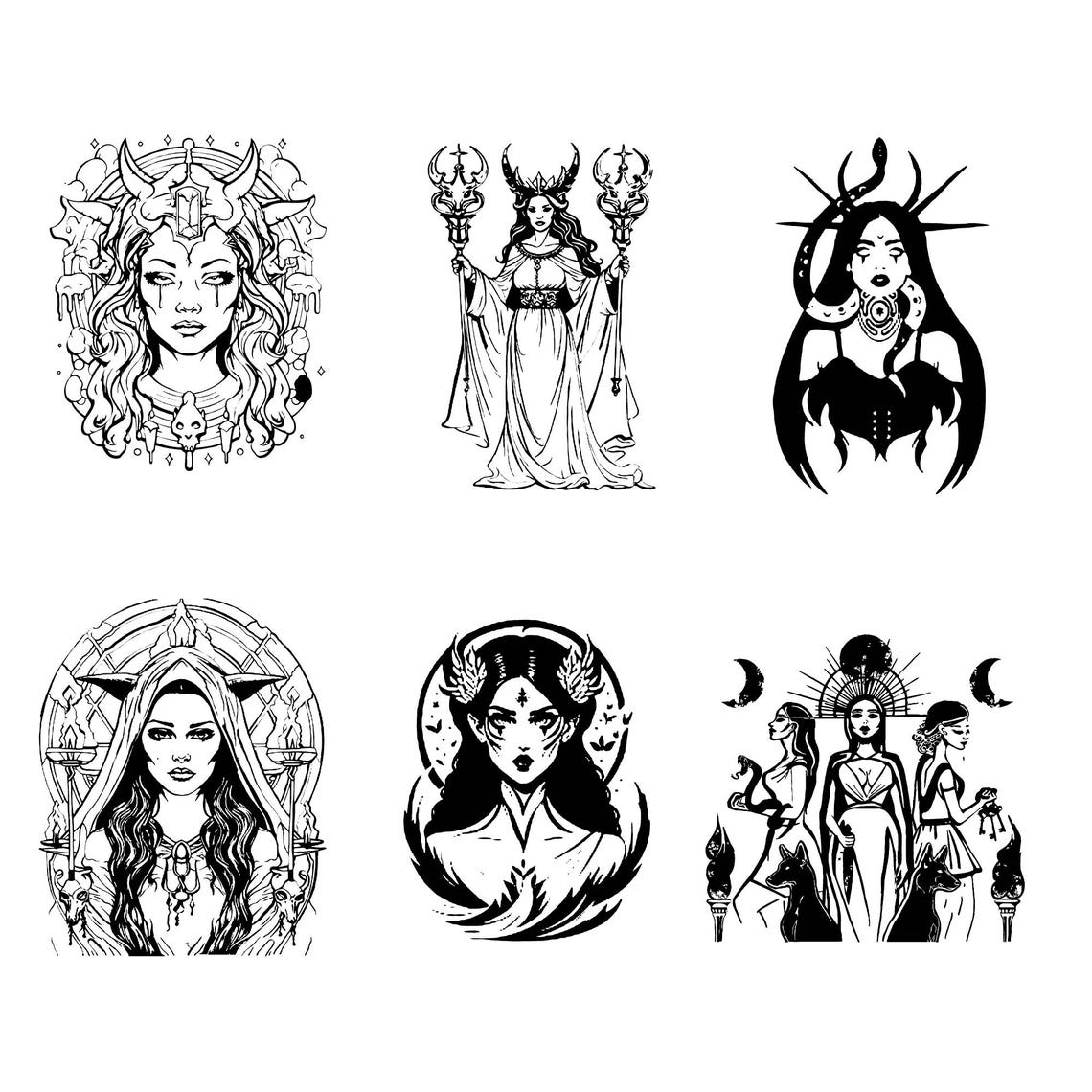 Hecate Goddess Svg Bundle, Hecate Goddess Clipart for Cricut, Witch ...