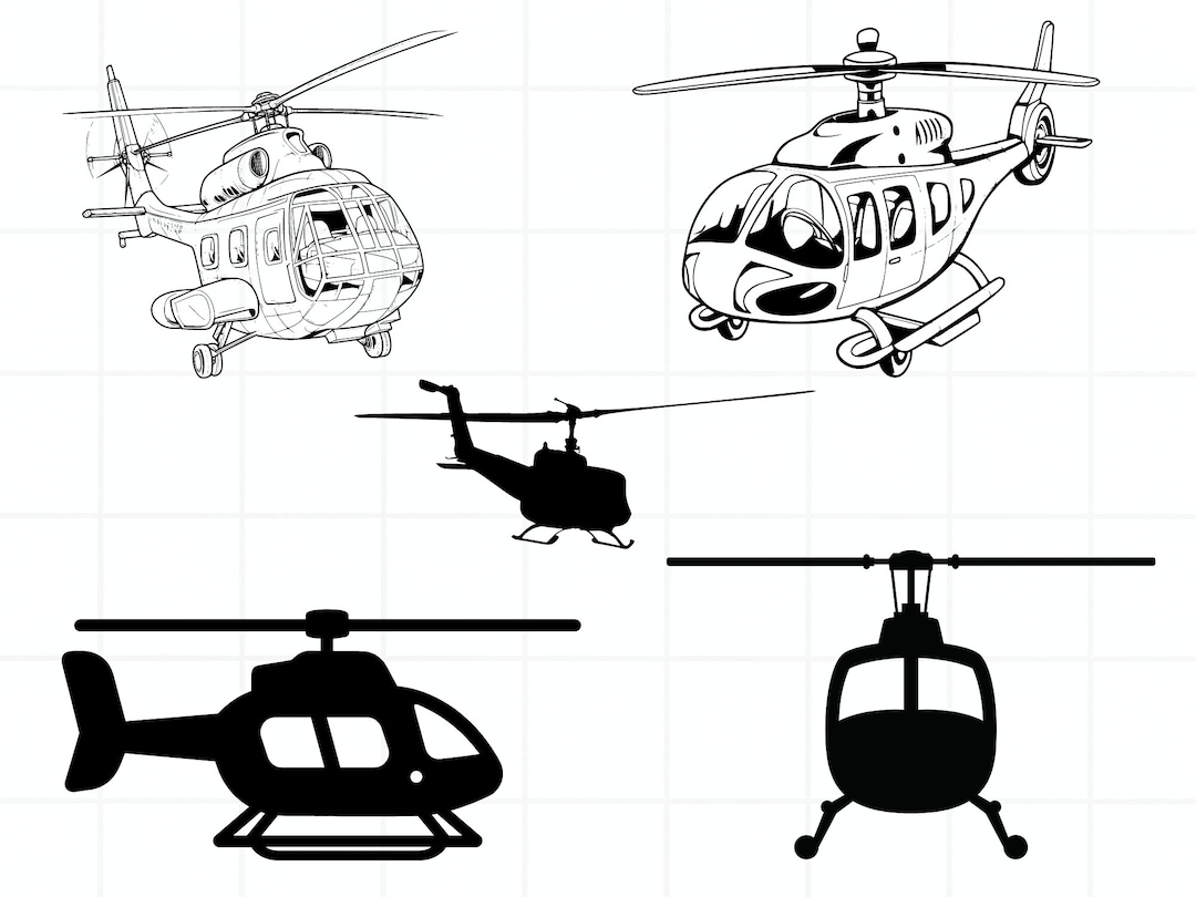 Helicopter Silhouette Svg, Helicopter Svg Bundle, Aircraft Svg ...