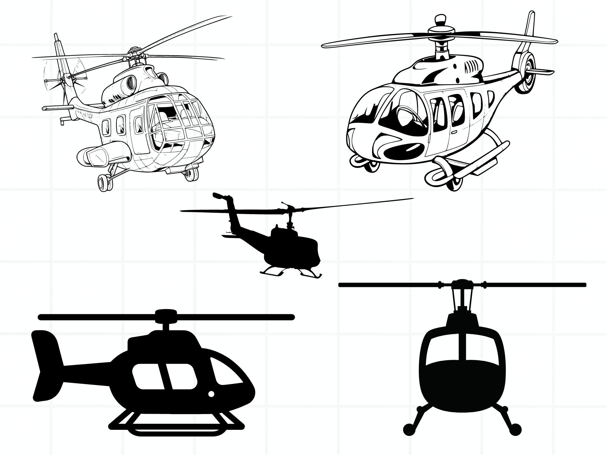 Helicopter Silhouette Svg, Helicopter Svg Bundle, Aircraft Svg ...