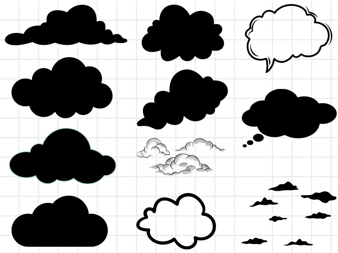 Cloud Svg Bundle, Clouds Svg, Clouds Clipart, Sky Svg, Cloud Svg Files ...