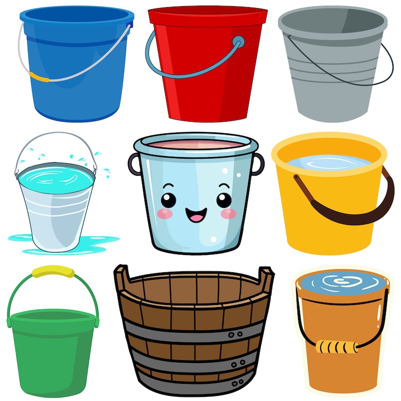 Bucket SVG Bundle, Water Bucket Svg, Bucket Vector, Bucket Cut Files ...
