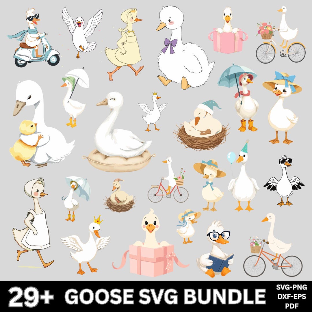 Goose Svg Bundle, Farm Animal Svg, Country Goose Svg, Silly Goose ...