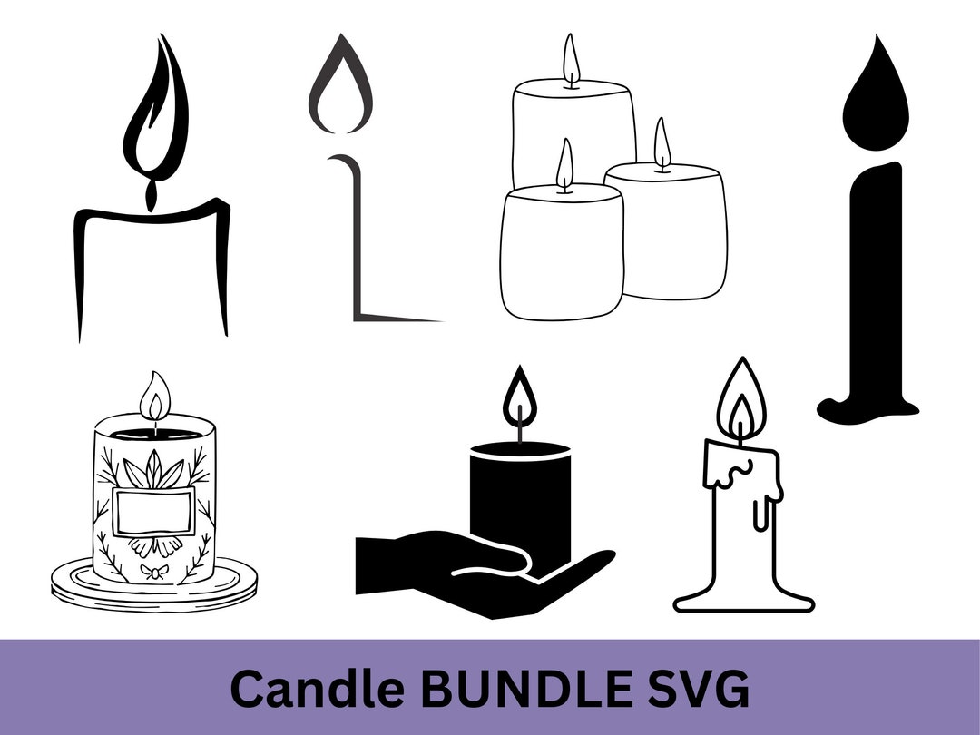 Candle SVG Bundle,candle Vector, Birthday Candle Svg, Candle Silhouette ...