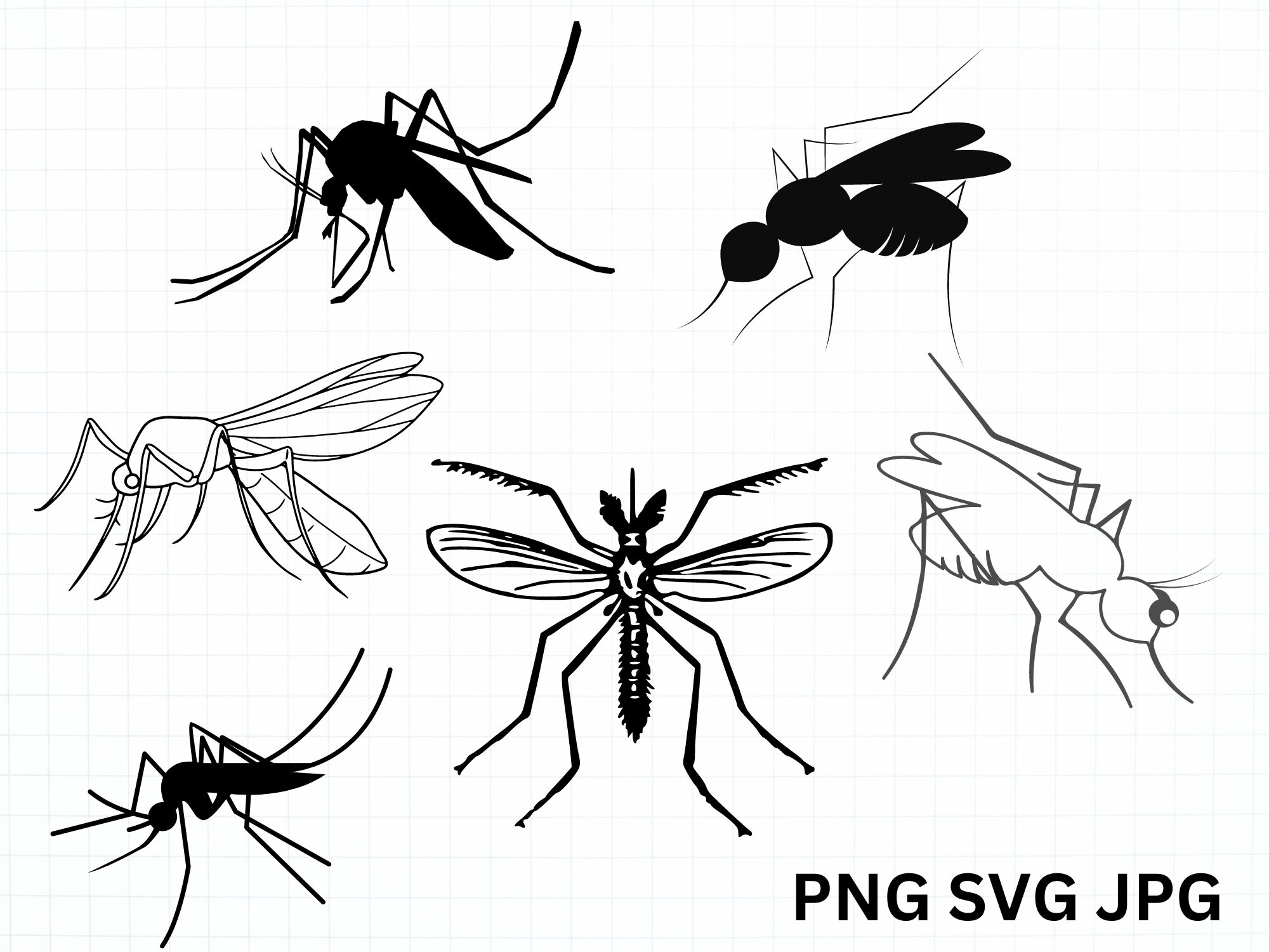 Mosquito Svg, Mosquito Clipart, Mosquito Silhouette, Mosquito Cut File ...