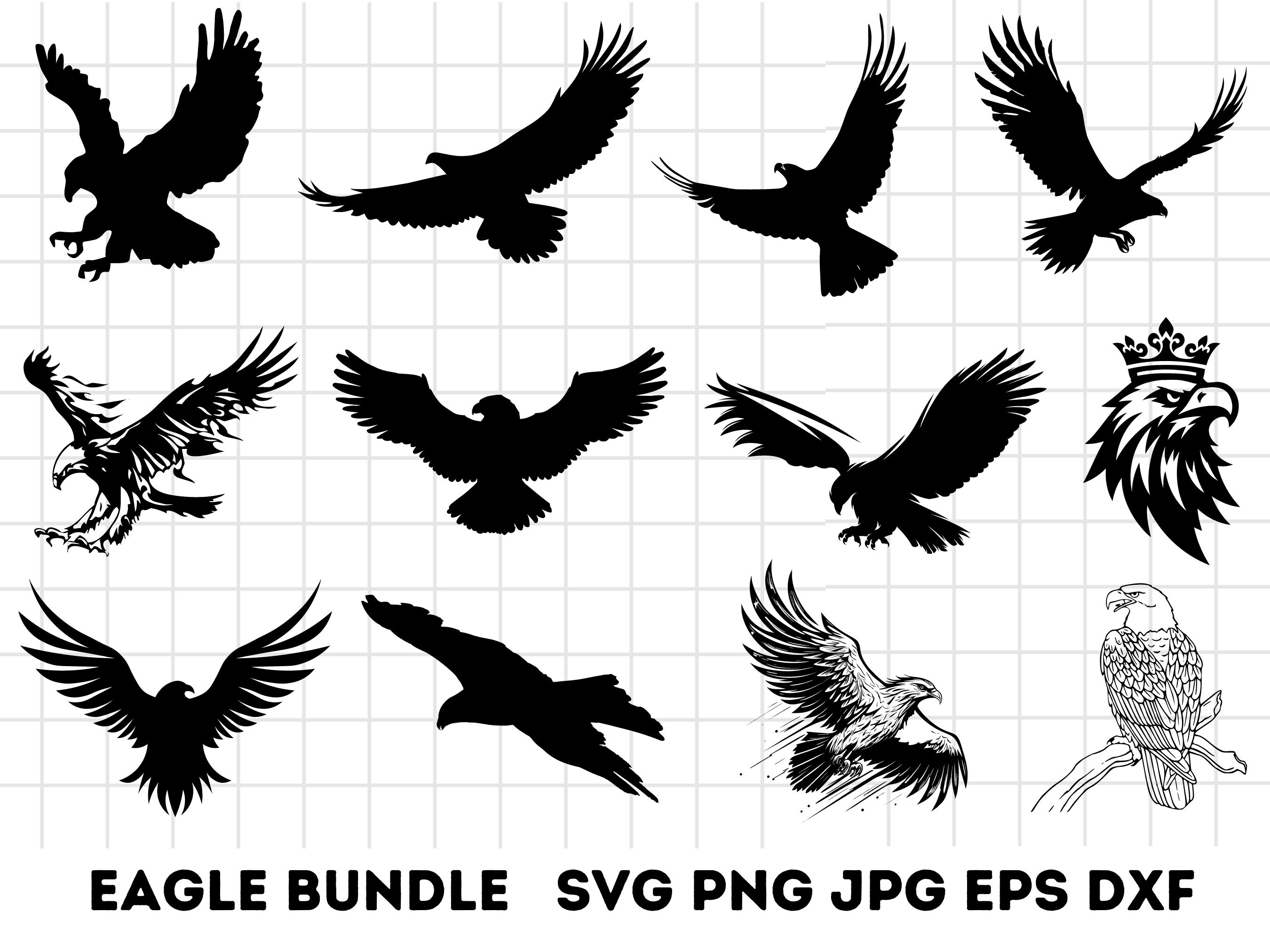Eagle SVG Bundle, Eagle Silhouette Svg, Eagle Silhouette, SVG Files for ...