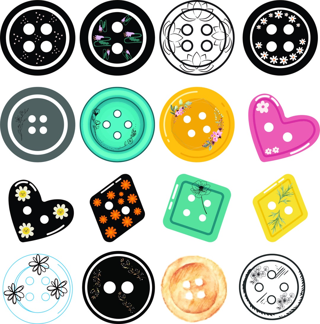 Flower Sewing Buttons Bundle Svg, Sewing Buttons Bundle Svg, Flower ...