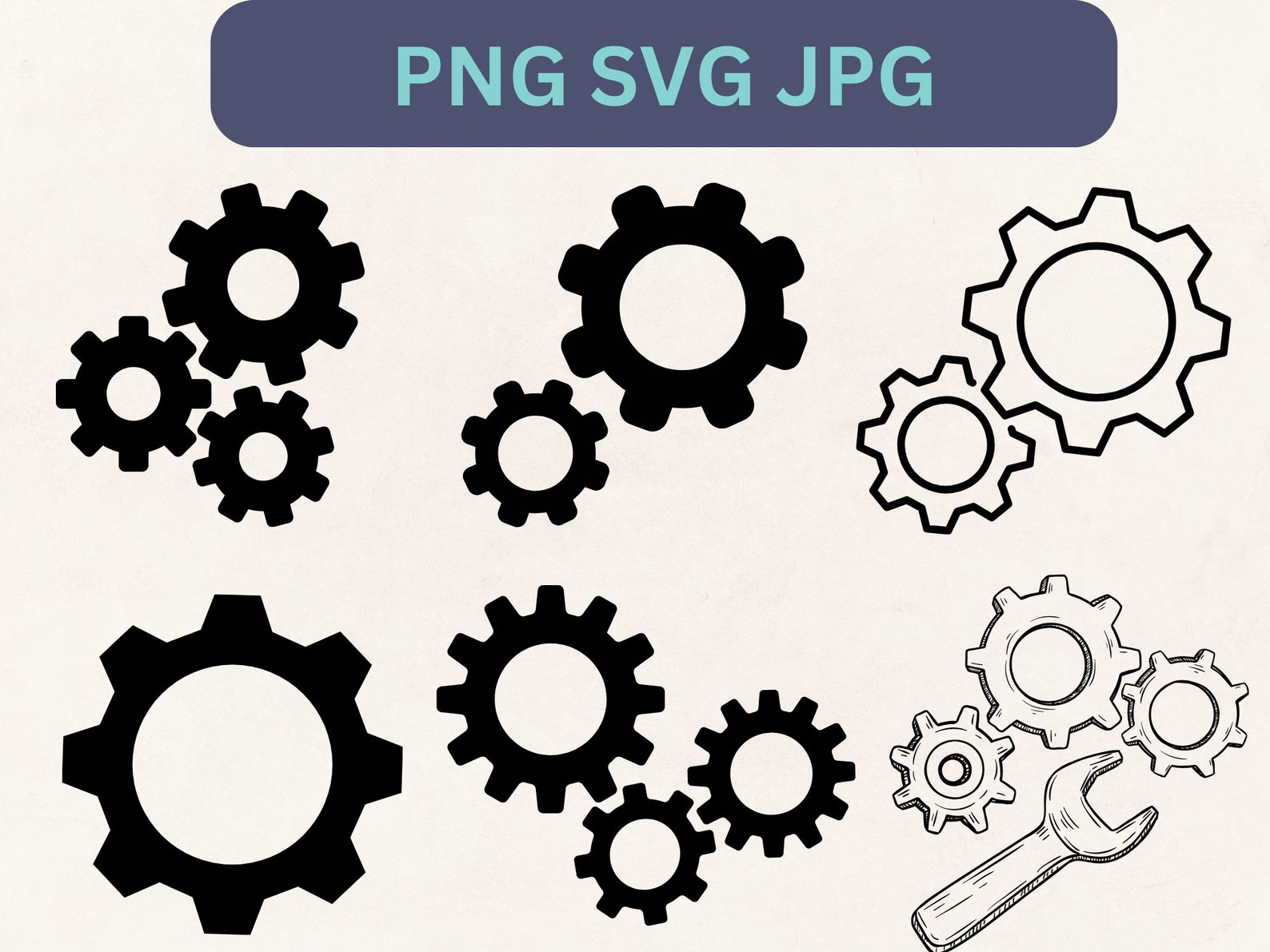 Gears SVG Bundle, Gears Dxf, Gears Png, Gears Clipart, Gears SVG Cut ...