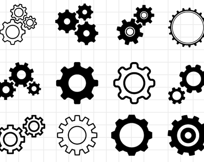 205 Gears SVG Bundle | Cogs and Gears Svg | Gears PNG | Gears Clipart ...