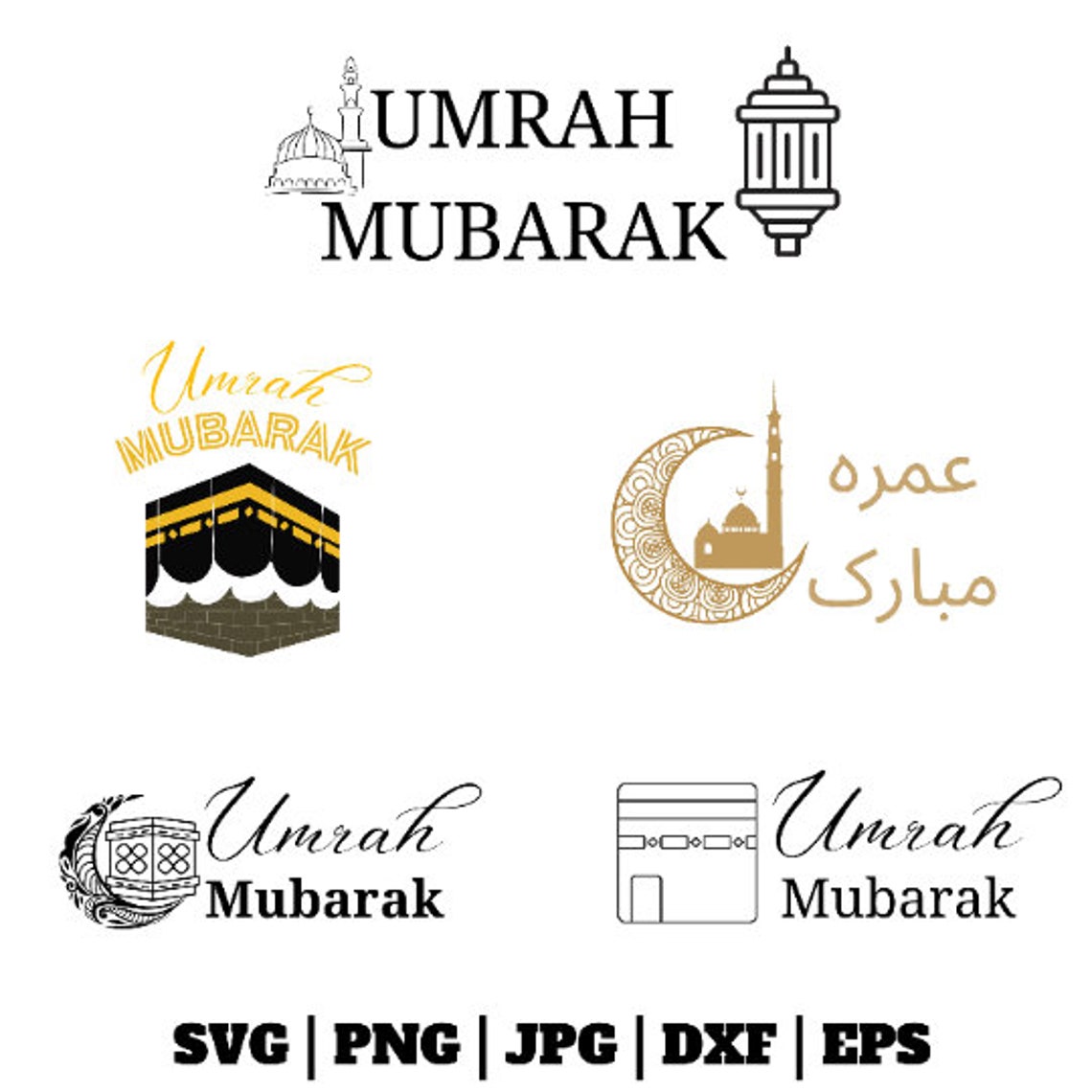 Umrah Mubarak SVG Designs, Umrah Mubarak SVG, Bundle, Islamic SVG ...