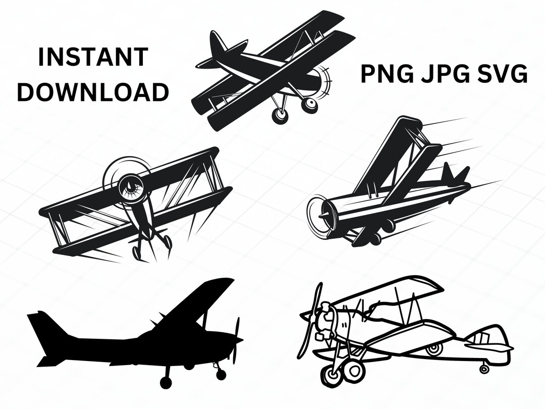 Biplane SVG, Airplane Clipart, Airplane Svg, Fly Svg, Aircraft Svg ...