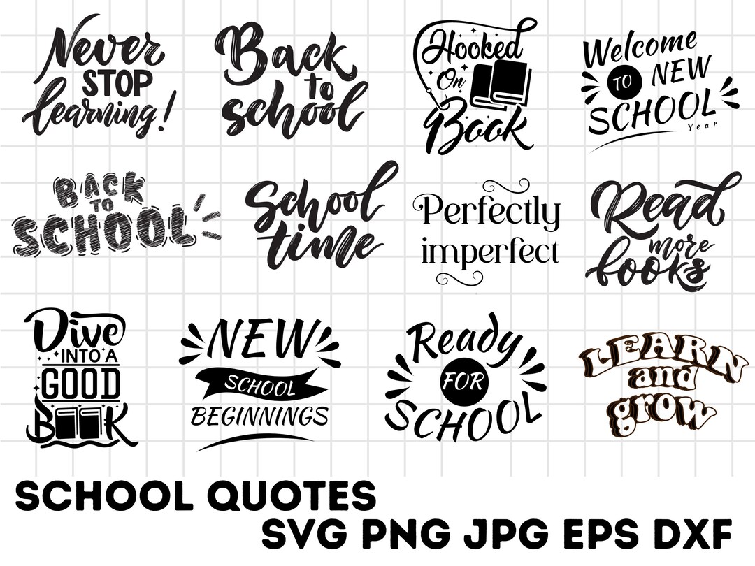 School Quote Svg Bundle , School Clipart , Back to School Bundle ...