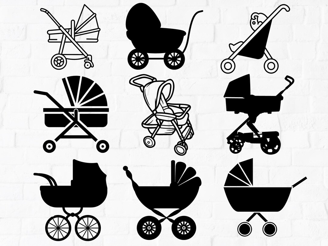 Baby Stroller SVG Bundle, Baby Stroller Dxf, Baby Stroller Png, Baby ...