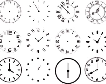 CLOCK FACE SVG Bundle, Clock Face Clipart, Clock Face Svg for Cricut ...