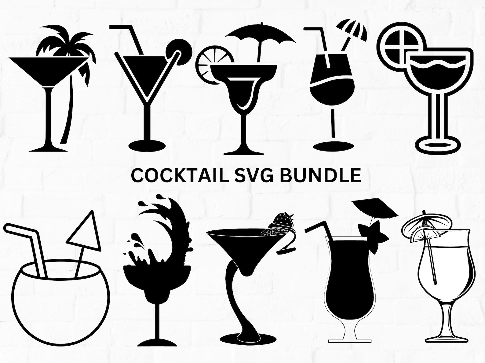 Cocktails SVG, Cocktail Party SVG, Cocktail Clipart, Drinks SVG ...