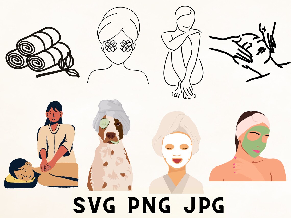 Spa Day Clipart, Cute Spa Girl, Self Care, Spa Birthday, Manicure ...