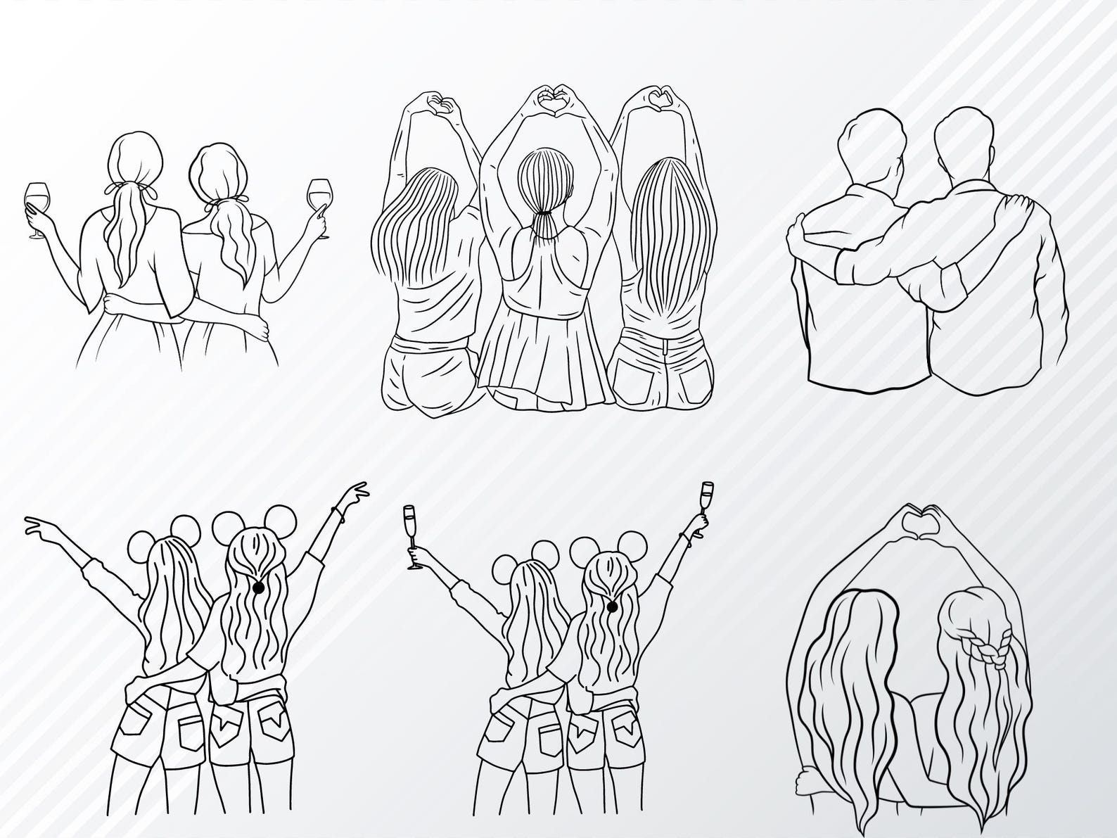Best Friends Svg Bundle, Friendship Day, Besties Svg, Bestie Squad Svg ...