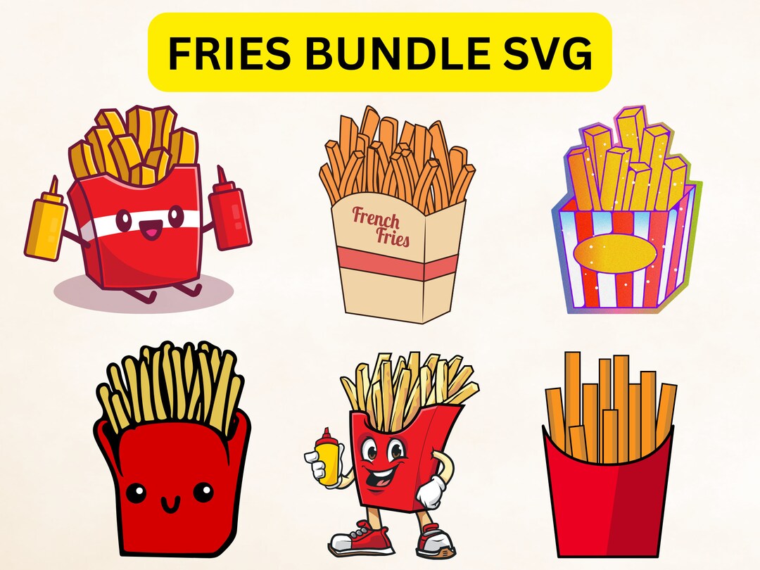 FRENCH FRIES SVG Bundle, Crisps Svg, Food Svg Bundle, Food Svg, French ...