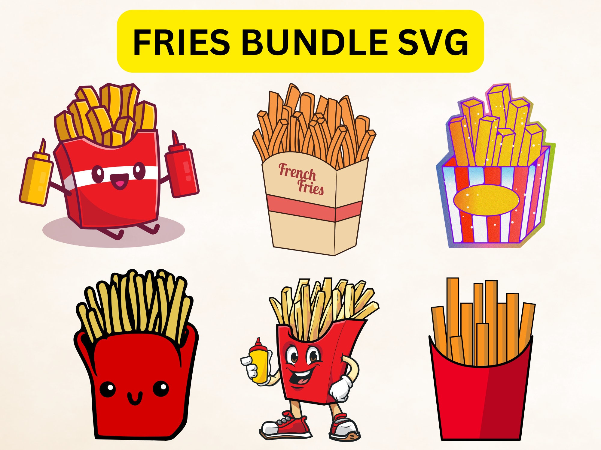 FRENCH FRIES SVG Bundle, Crisps Svg, Food Svg Bundle, Food Svg, French ...