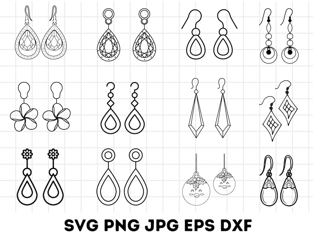 Earrings Svg Bundle , Earring Template Svg, Glowforge Earrings, Earring ...