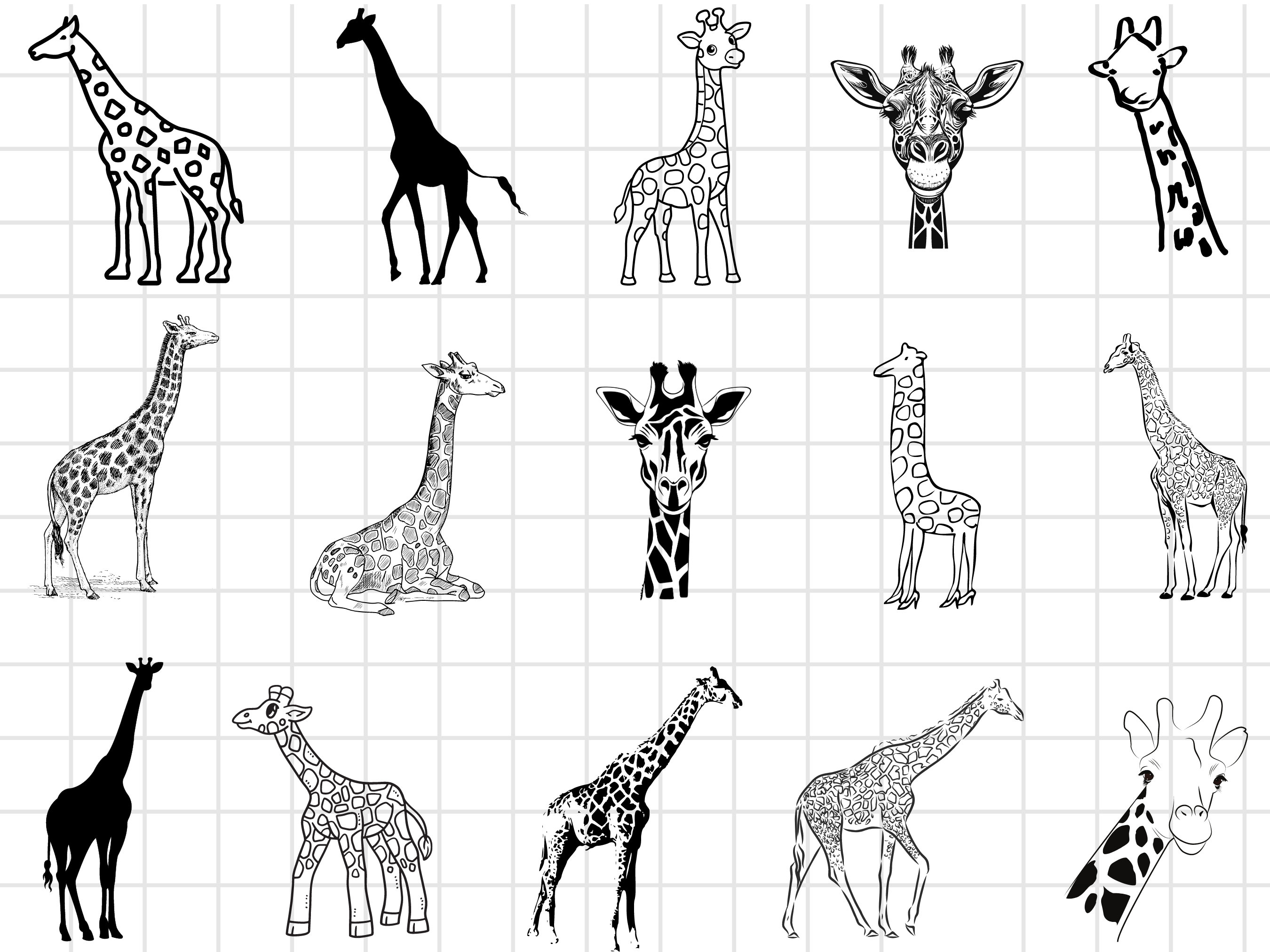 Giraffe SVG Bundle, Giraffe Face SVG, Wild Life Svg, Africa Animal Svg ...