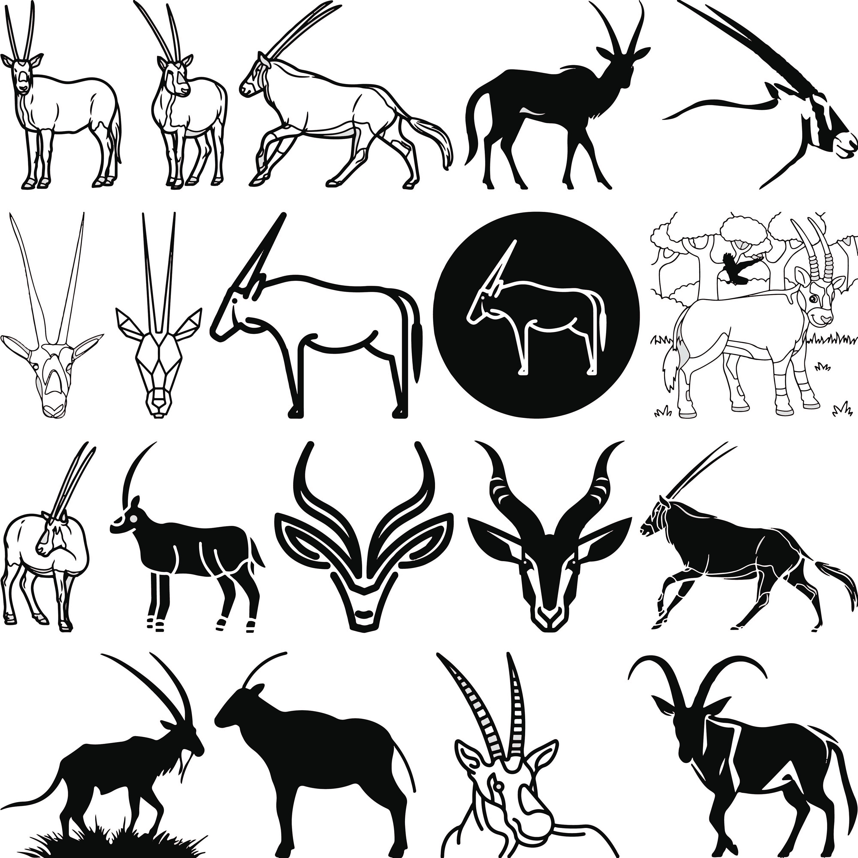 Oryx Bundle SVG, Impale Bundle SVG, Greater Kudu SVG, Oryx Head Svg ...