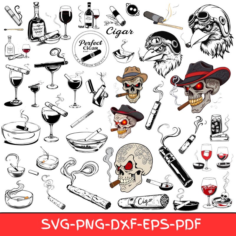 Cigar Svg Bundle - Etsy