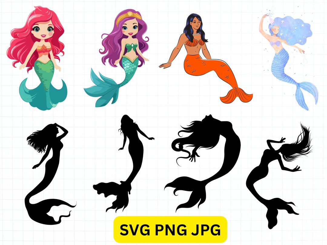 Mermaid SVG, Cute Mermaid Svg, Mermaid Svg for Tumblers, Shells, Sea ...