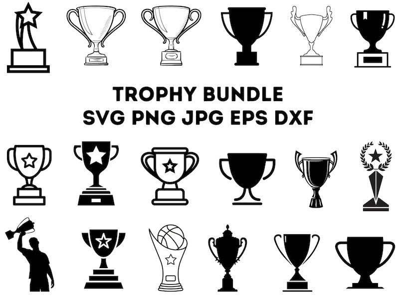 Trophy SVG Bundle, Trophy PNG Bundle, Trophy Clipart, Trophy SVG Cut ...