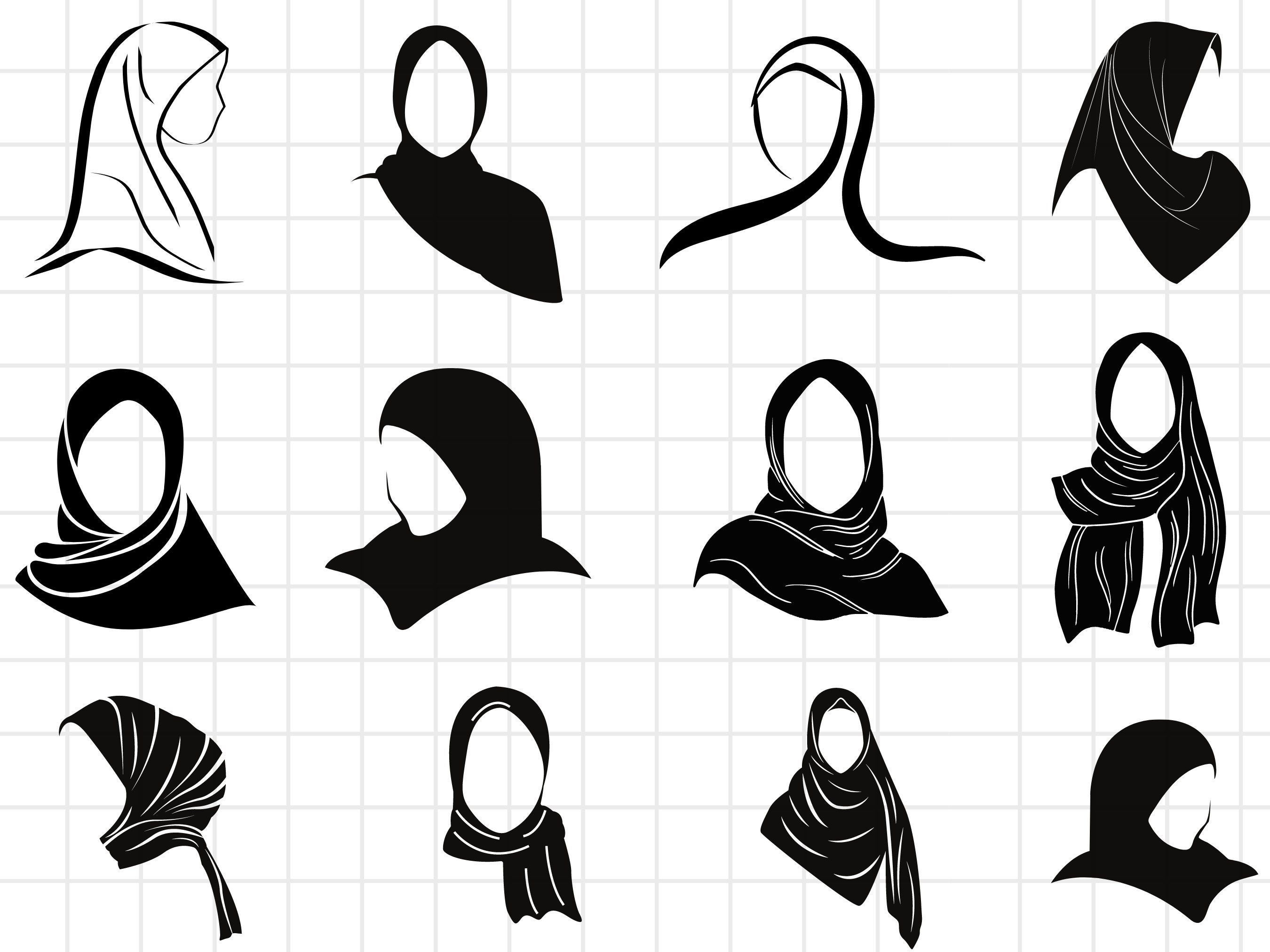Hijab SVG Bundle, Svg Files for Cricut, Hijab PNG, Hijab Clipart ...