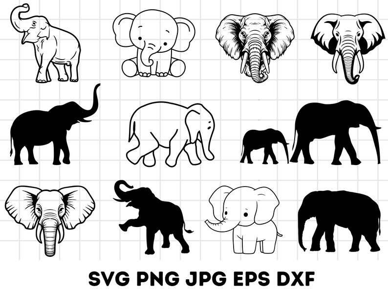 Elephant Svg, Baby Elephant Svg, Mandala Elephant Svg, Elephant Cut ...