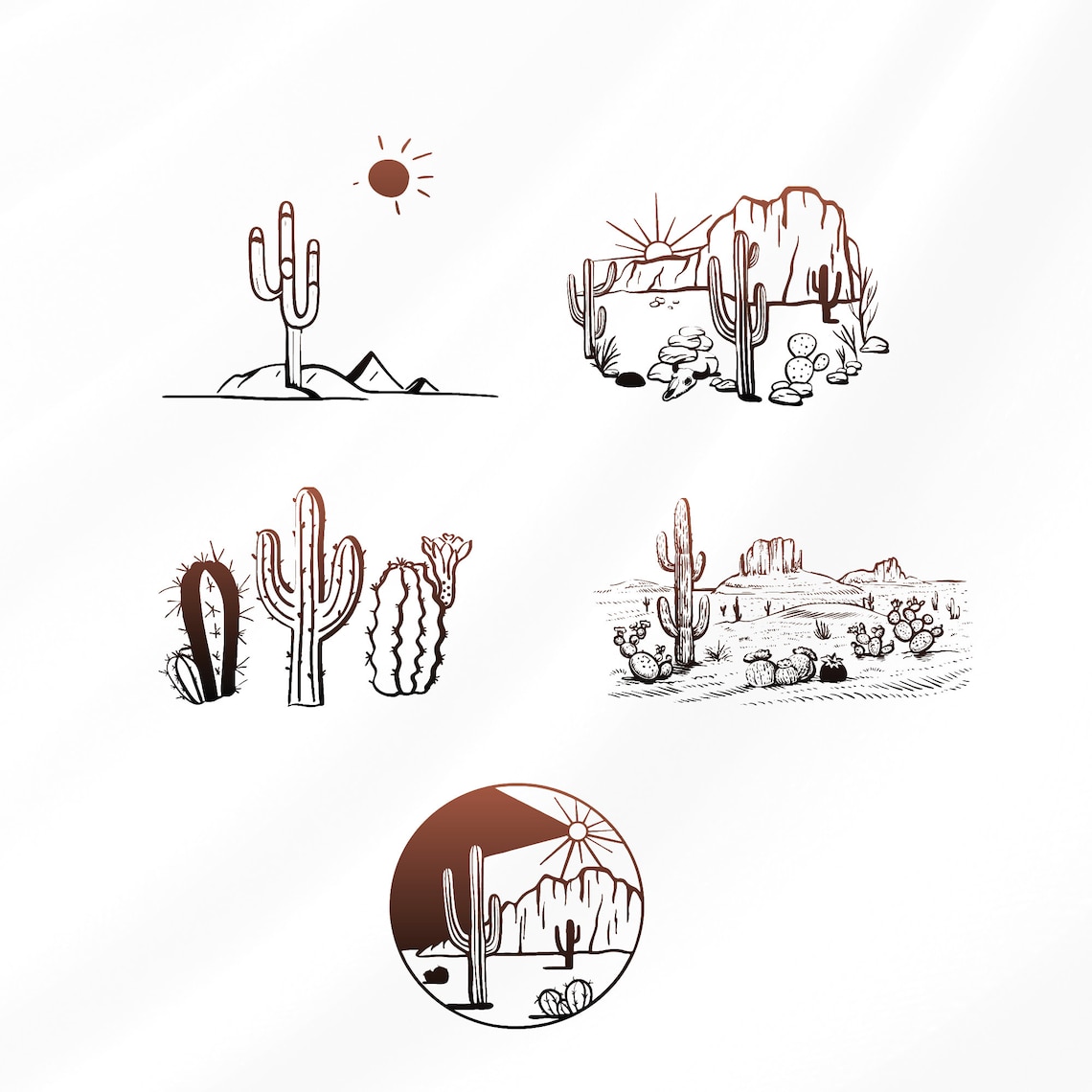Desert Scene Svg Bundle, Desert Scene Clipart for Cricut, Desert Scene ...