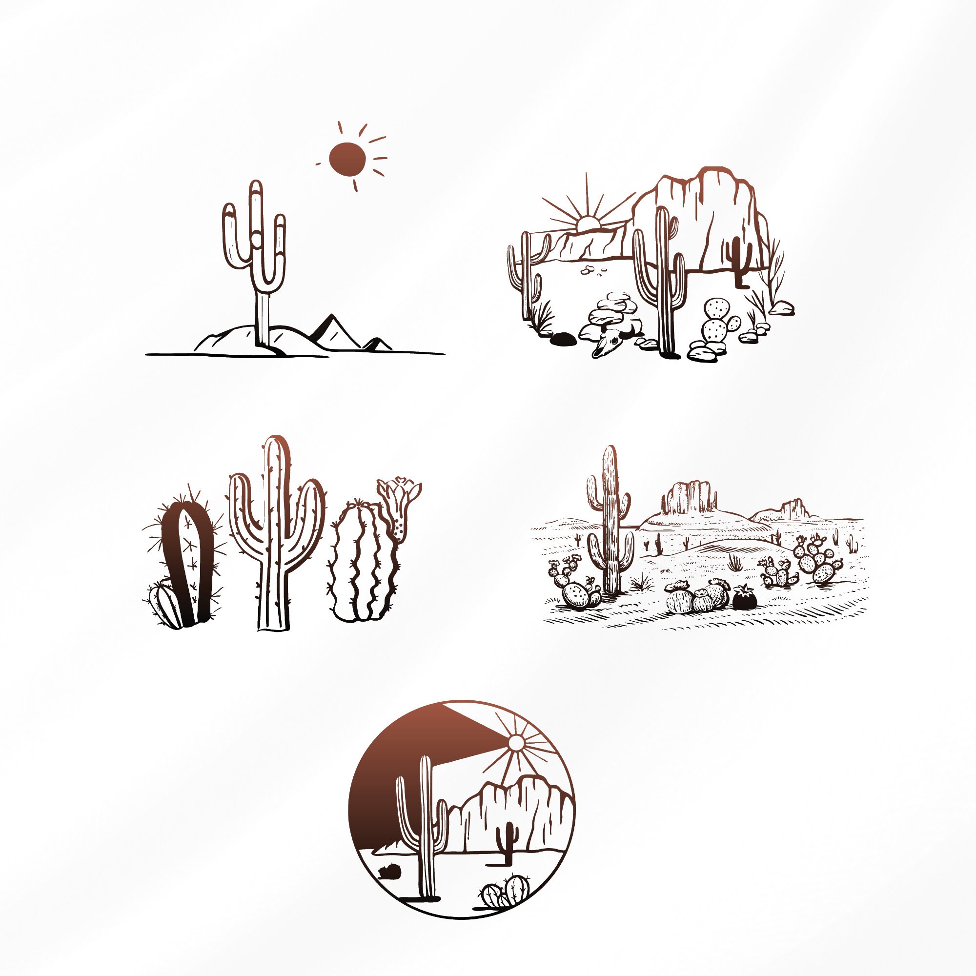 Desert Scene Svg Bundle, Desert Scene Clipart for Cricut, Desert Scene ...
